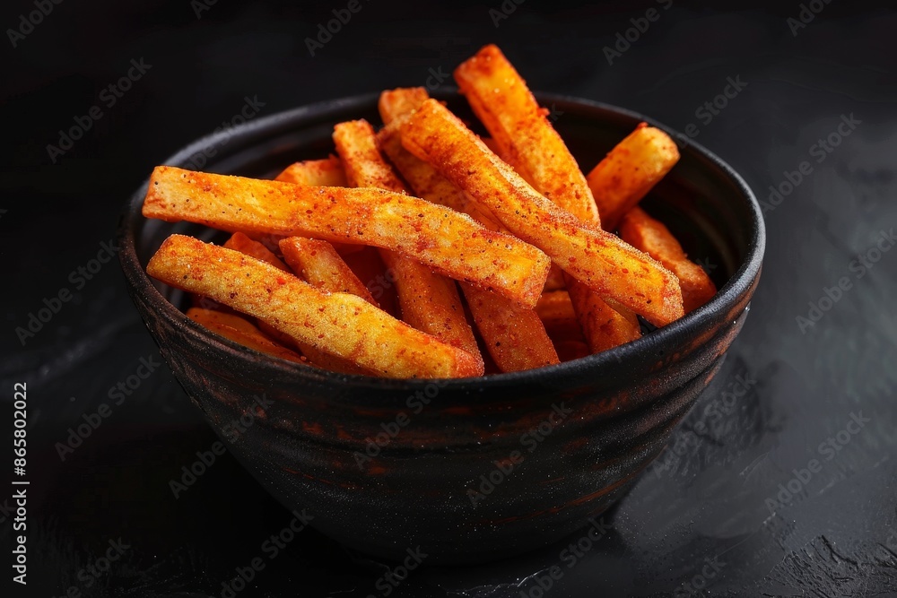 Kerala snack Salted tapioca sticks and cassava chips fried and spicy on ...