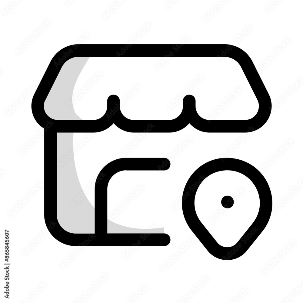 store location icon with shady style, perfect for user interface ...