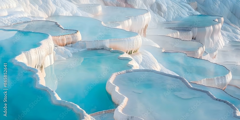 Turkish thermal pools in Pamukkale a natural wonder of cascading ...