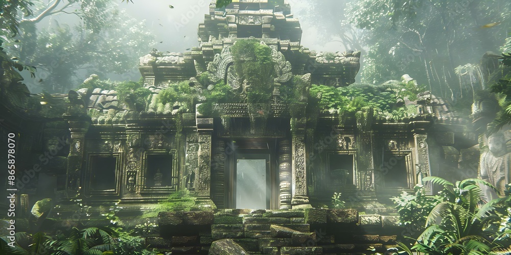 Realistic jungle temple battlefield background for a fighting video ...