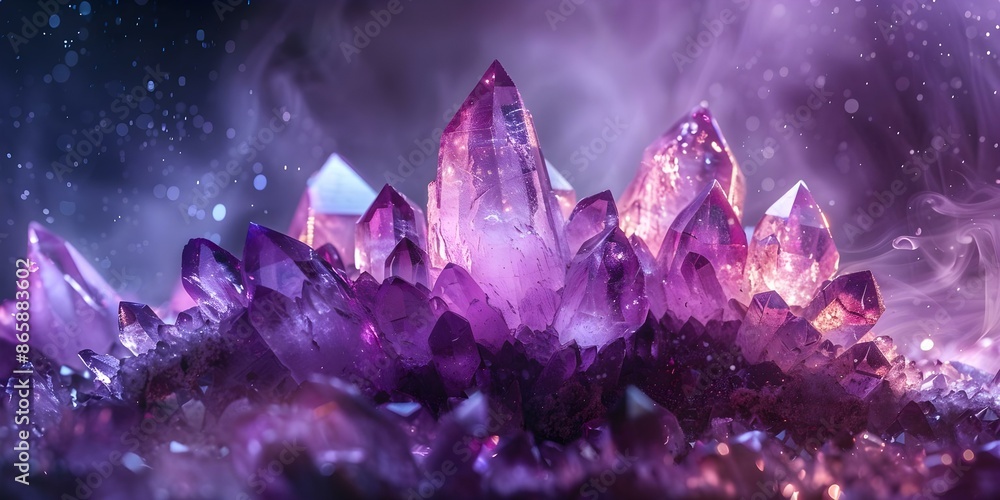 Purple crystal background with healing properties for witchcraft ...
