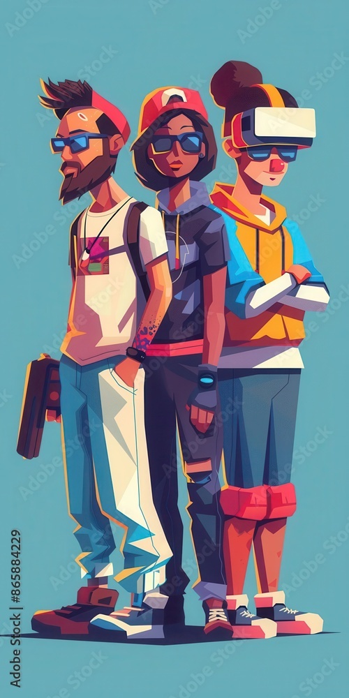 24 Pixel art gaming characters flat design side view retro aesthetics ...