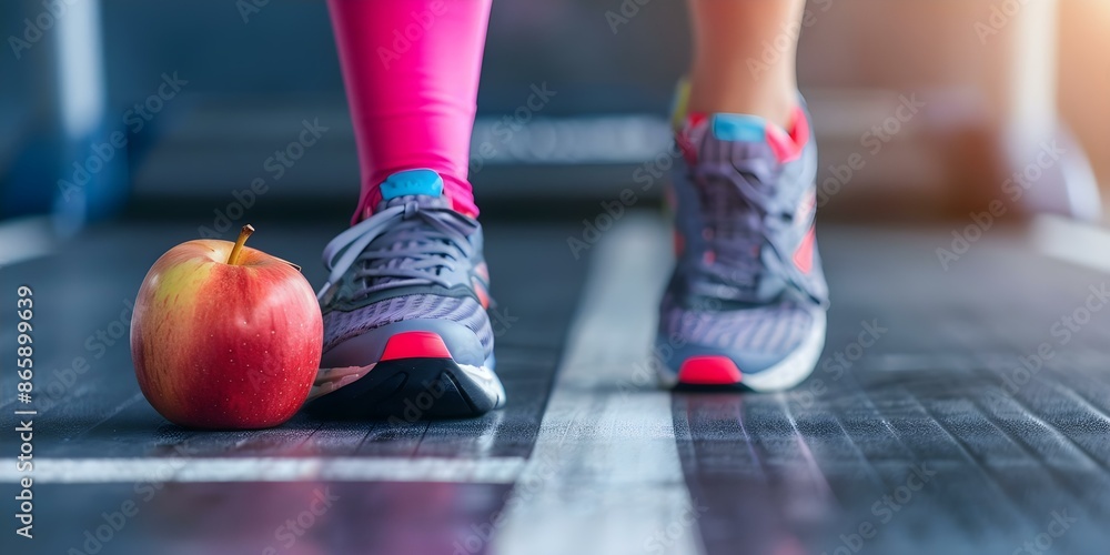Individual losing weight via exercise healthy eating and positive ...