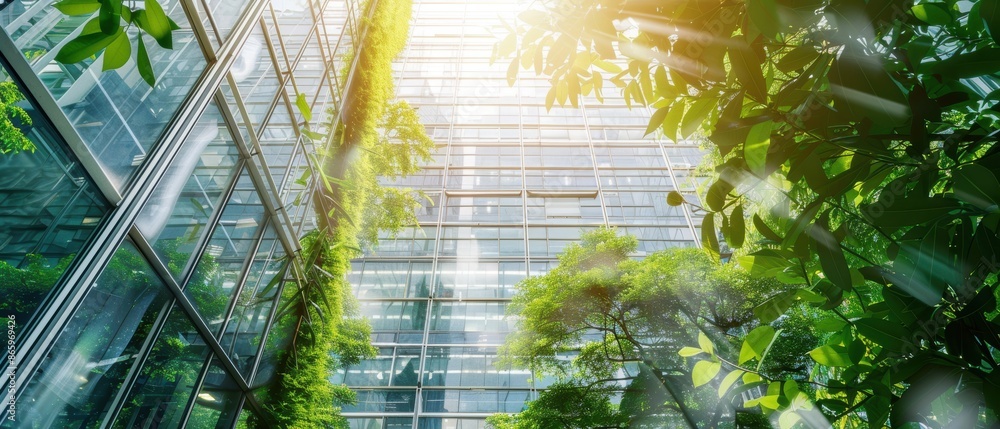 Corporate headquarters with green building certification, sustainable ...