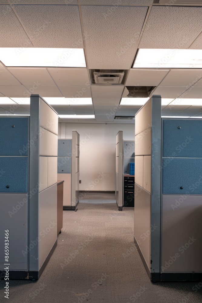 Professional Photography of an empty office cubicle, signaling the ...