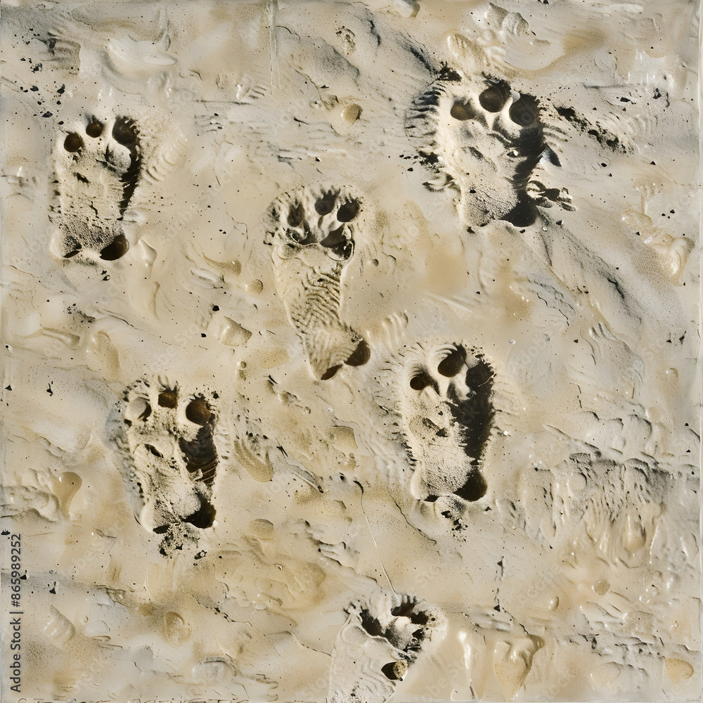 Nature's Pathways: A Journey of Diverse Animal Footprints Imprinted in ...