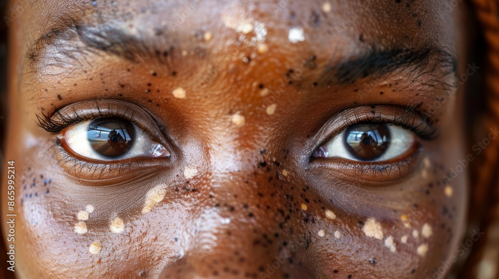 Face Of A Person With Vitiligo, Skin Condition With Patches Of ...