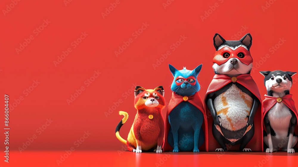 cartoon of a team of animals with unique superpowers Stock Illustration ...