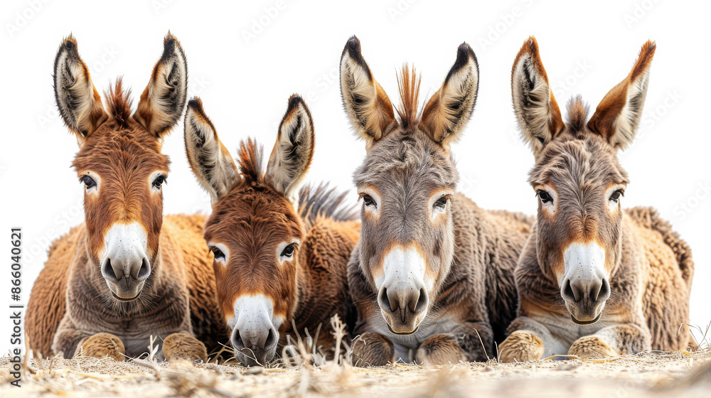 Donkeys - Pack animals known for their endurance and resilience. Stock ...