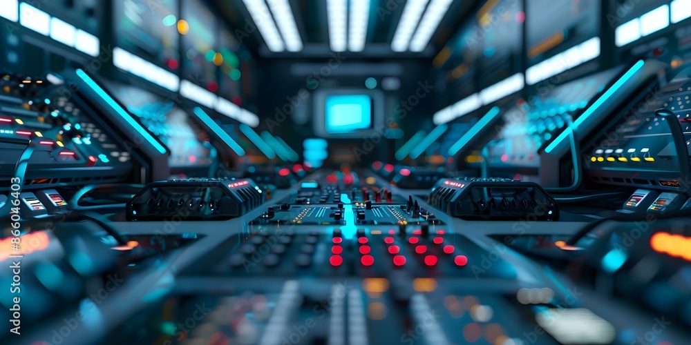 Futuristic Quantum Computer Surrounded by Digital Devices in a Data ...