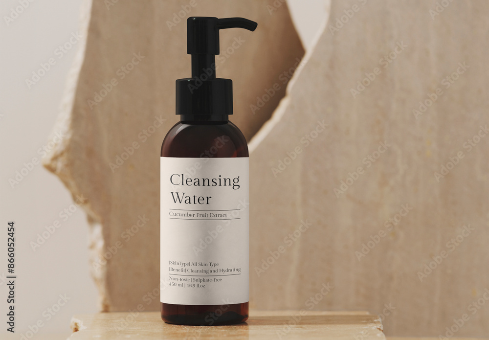 Pump Bottle Label Mockup Stock Template | Adobe Stock