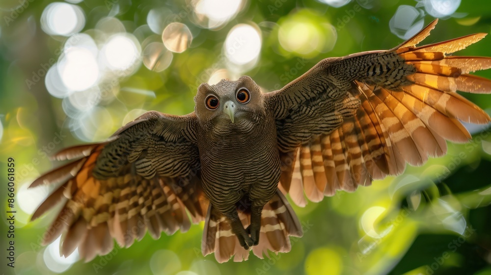 In the dense forests of Southeast Asia, a Sunda Colugo glides silently ...