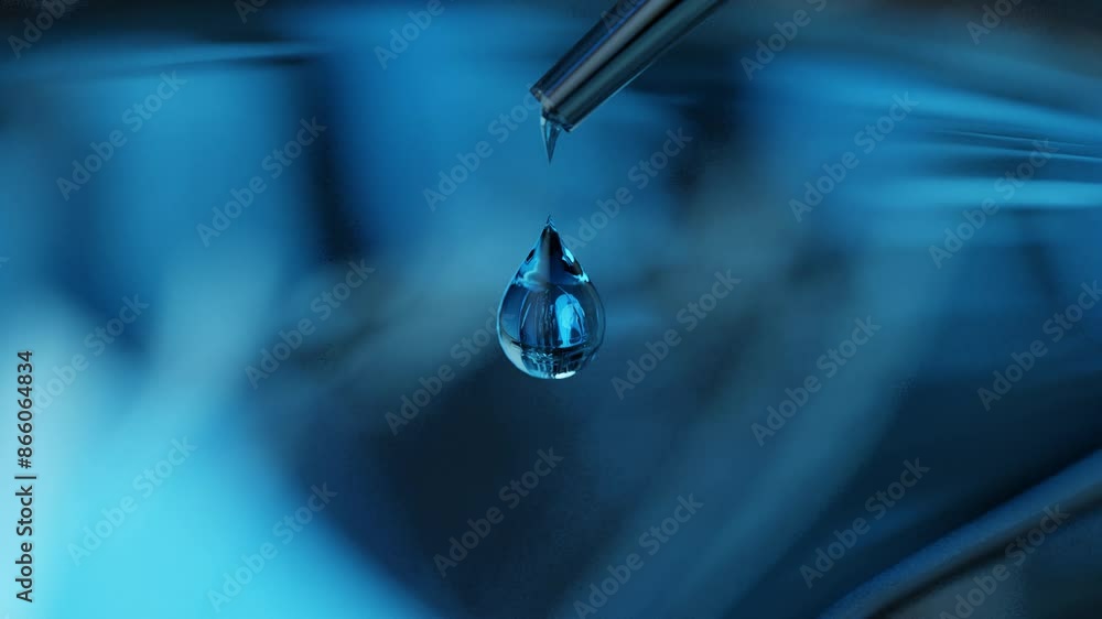 Various glass chemical laboratory equipment with black-blue shades in a ...