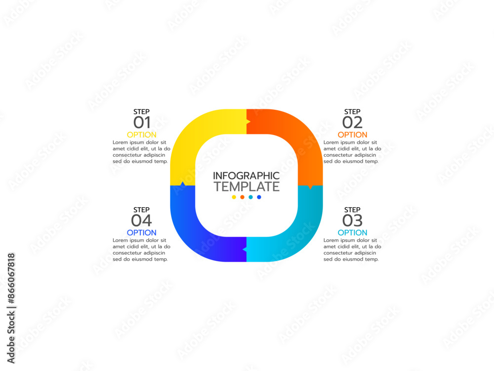Cycle infographic concept of cyclic business process with 4 stages ...