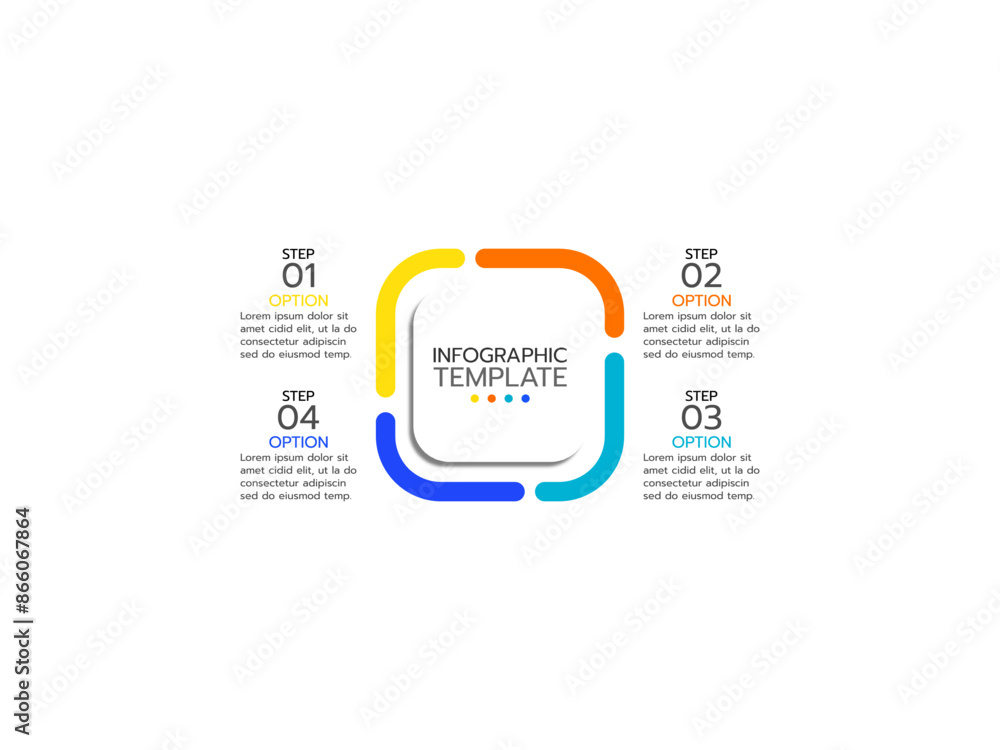 Cycle infographic concept of cyclic business process with 4 stages ...