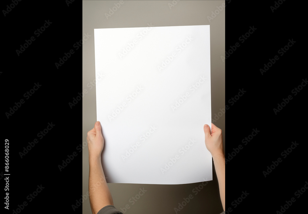 Hand holding Paper Sign Mockup With Generative AI Stock Template ...