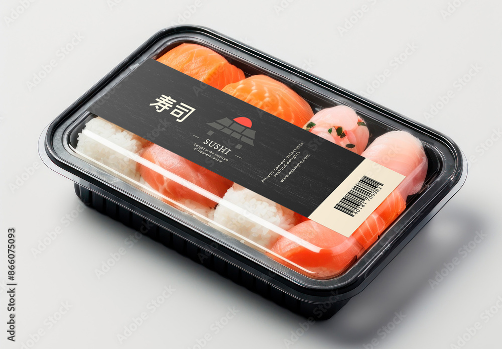 Plastic Food Box Sticker Mockup With Generative AI Stock Template ...