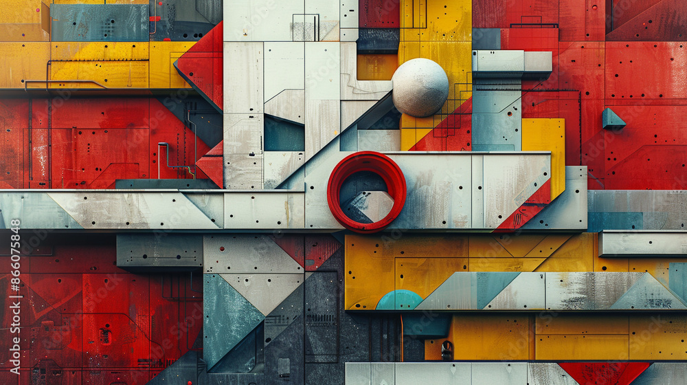 Geometric compositions with an emphasis on industrial materials and ...