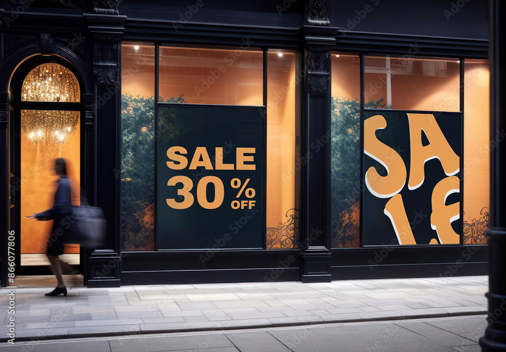 Shop Sale Sign Mockup With Generative AI Stock Template | Adobe Stock