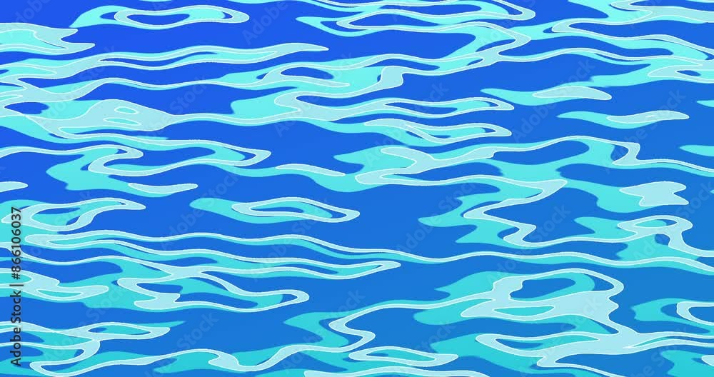 Cartoon water loop in 4K. Anime manga style cute elegant cartoon water ...