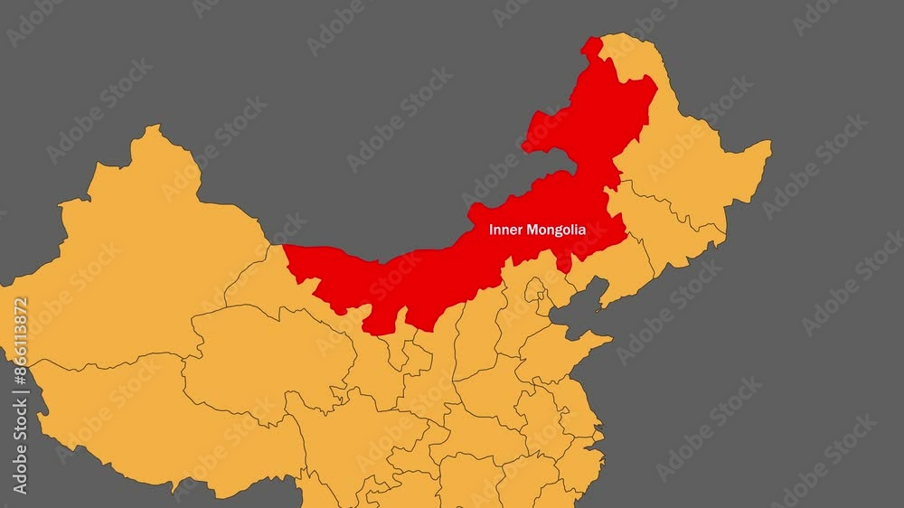 Inner Mongolia map animated video. Inner Mongolia location is ...