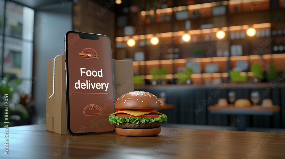 Modern food delivery mobile app kit template featuring a sleek user ...