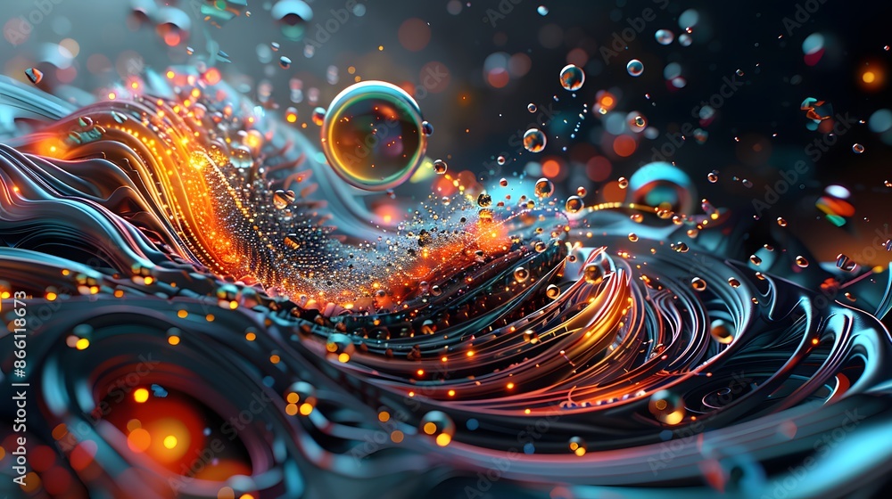 3D Digital renders of A visualization of a quantum algorithm at work ...