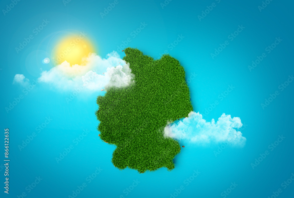 Germany Map Soil Land Geology Cross Section With Green Grass And Rock ...