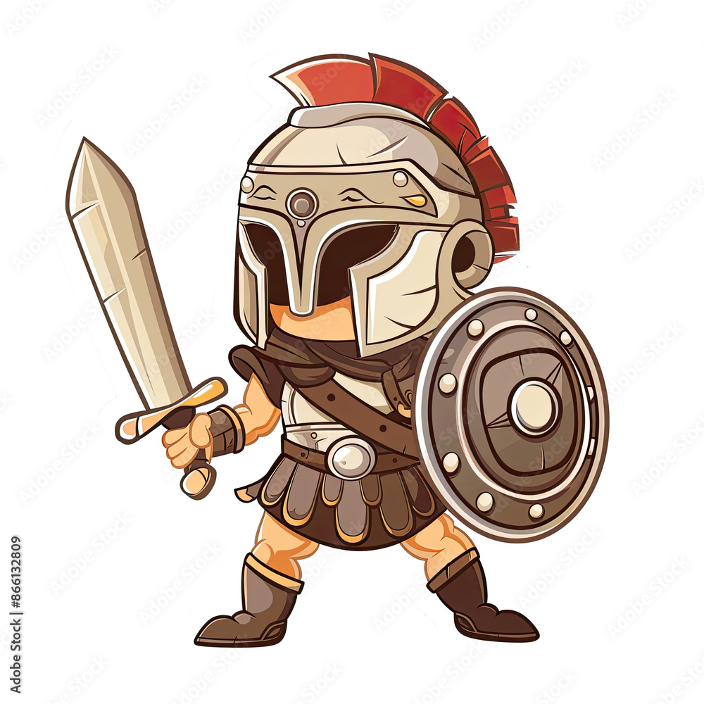 Cute gladiator illustration isolated on white background Stock ...