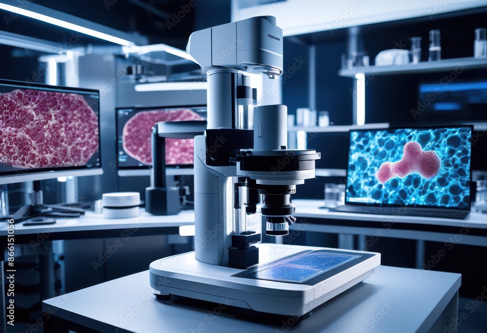 advanced microscope analyzing digital tissue samples, technology ...