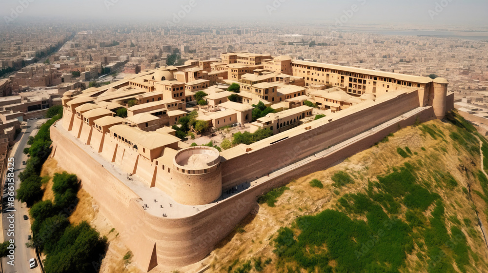 Ancient architectural structure of historical civilization, famous ...