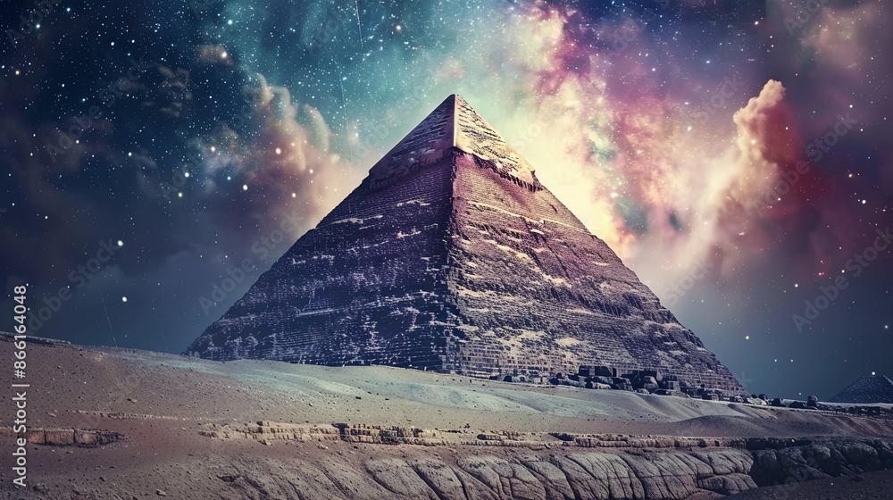Mystical Night at the Great Pyramid of Giza â€“ Surreal Artistic ...