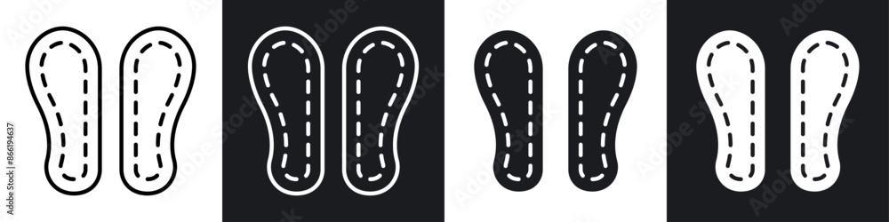 Soles icon set. footprint vector symbol. sneaker step print sign. feet ...