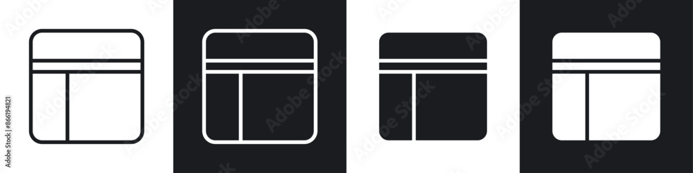 Table layout icon set. web excel data table vector symbol. spreadsheet ...