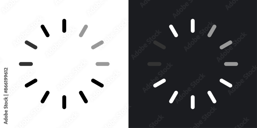 Loading icon set. screen load progress wait circle vector symbol. web buffer loader sign ...