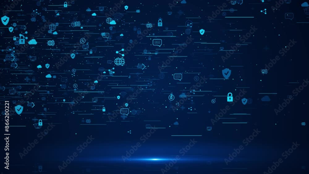 Digital Sci-Fi Deep cyber stage waves technology cyber lines background ...