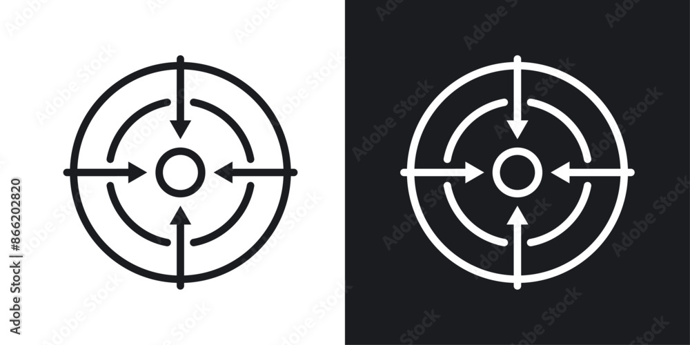Bullseye pointer icon set. sniper accuracy vector symbol. military gun ...