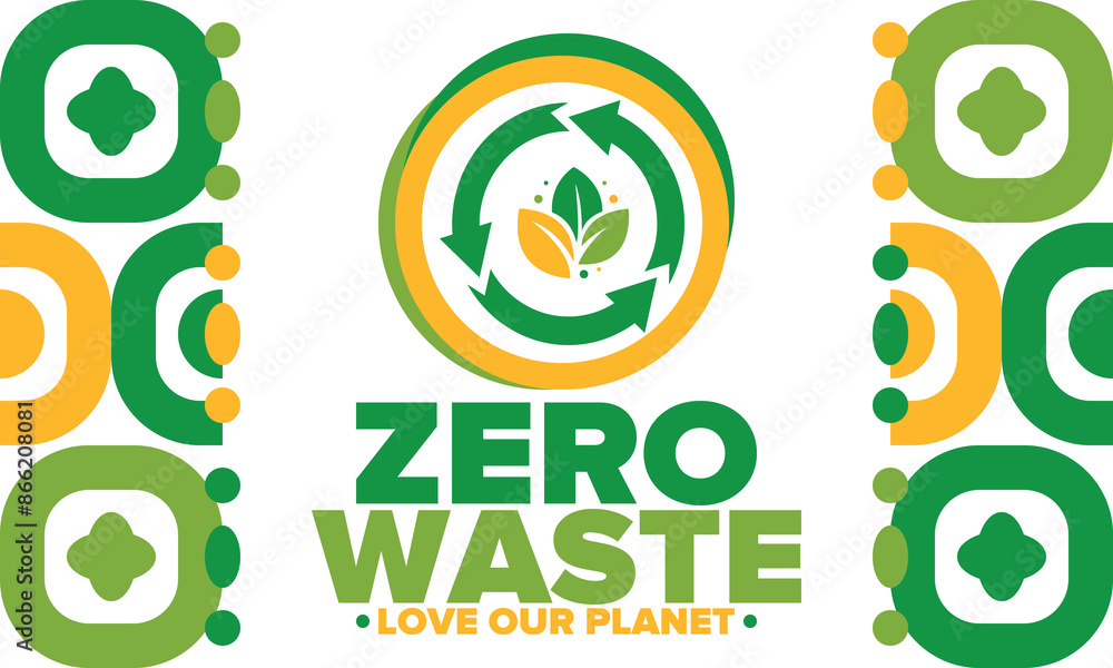 Zero Waste. Ecology poster. Refuse and Reduce. To Reuse and Recycle ...