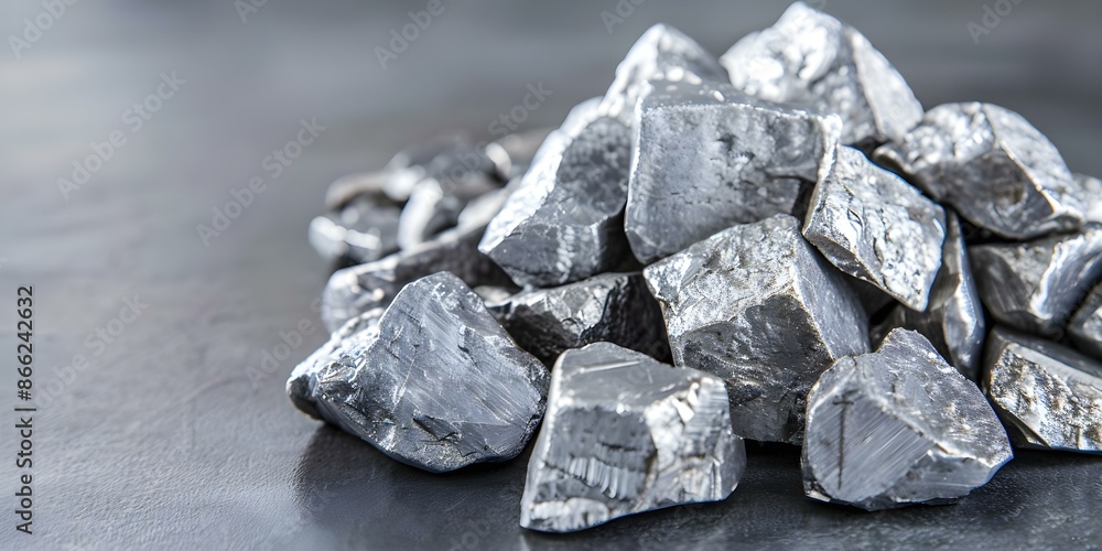Macro Photography of Raw Silver Ore Rocks with Modern Background. Concept Macro Photography, Raw ...