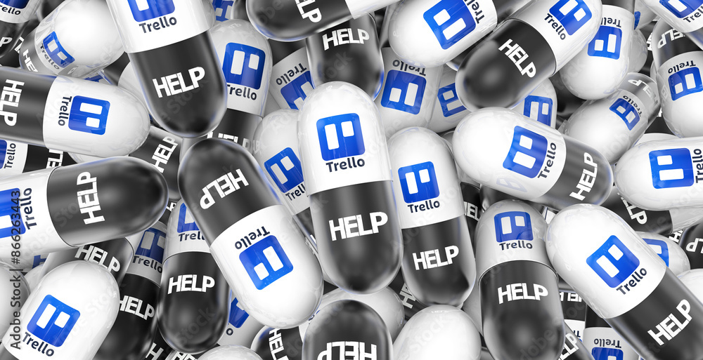 Trello, 3D Pill Visual Design Concept - Trello Social Media Background ...
