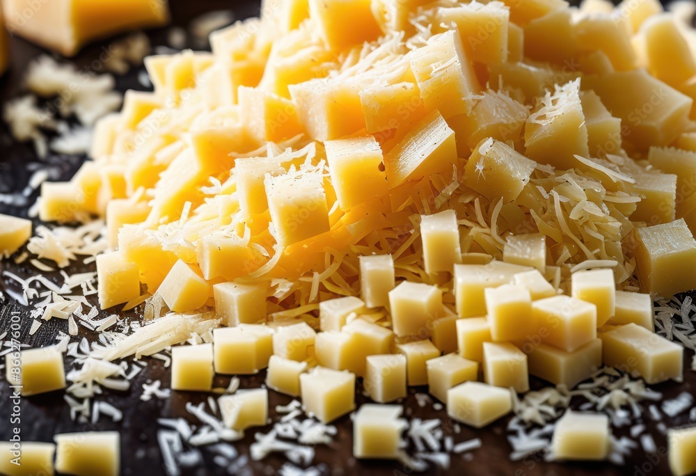 detailed view freshly grated parmesan cheese texture culinary ...