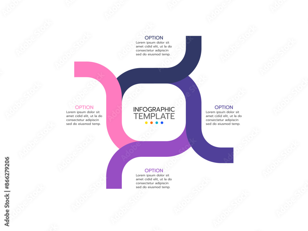 Cycle infographic concept of cyclic business process with 4 stages ...