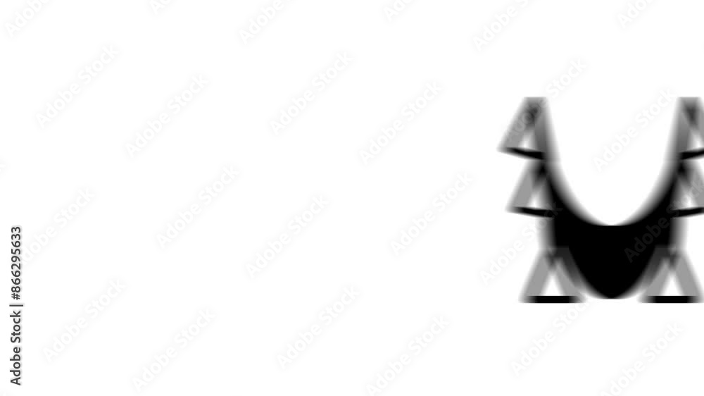 Animation set, yoga hammock symbol. Animations: transparency, zooms ...