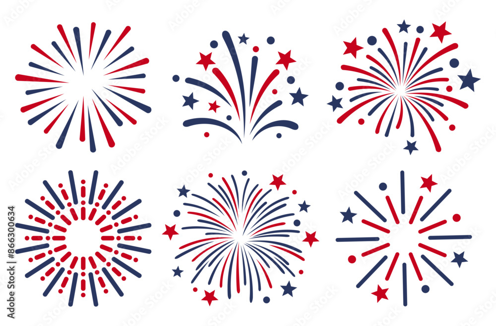 Fireworks on white background, firework clipart no background, 4th of ...