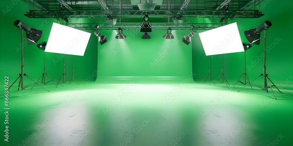 TV studio design ideas against green screen background for professional ...