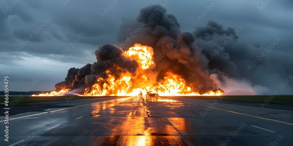 Aircraft crash leads to explosion and fire at airport affecting ...