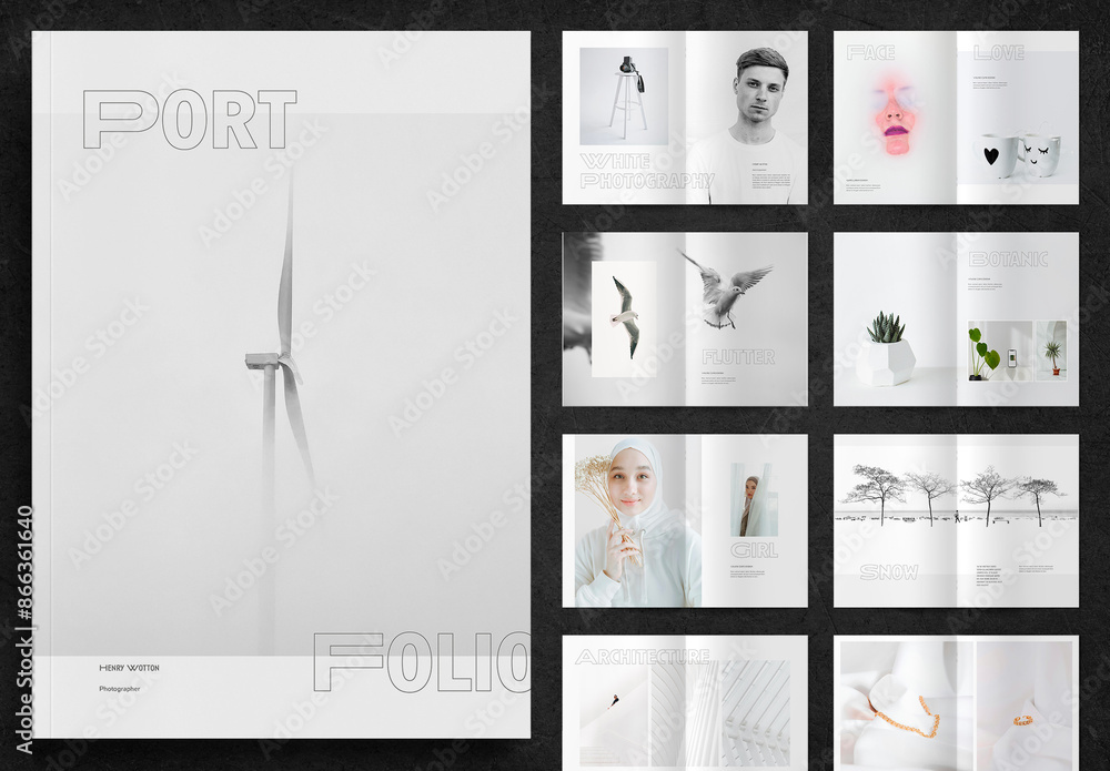 Minimal Portfolio Layout Stock Template | Adobe Stock