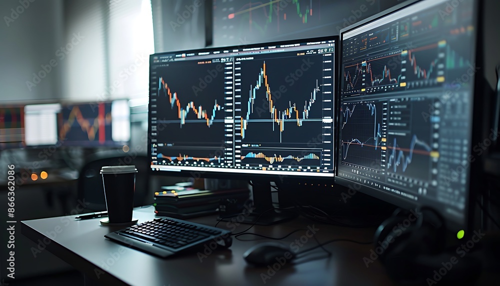 Stock market or forex trading graph and candlestick chart suitable for ...