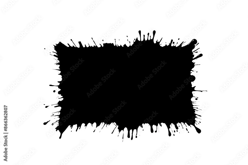 Vector black ink design element from paint roller marks isolated on ...