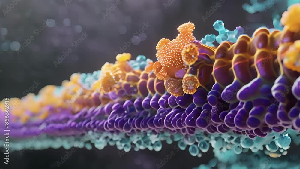A side view of the cell membrane illustrating the parallel arrangement ...